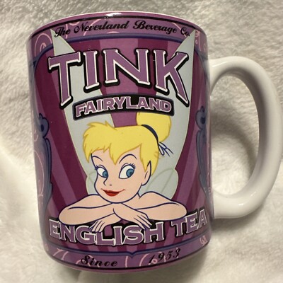 Authentic Disney Parks Disneyland Tinkerbell Coffee Tea Mug Cup Purple ...