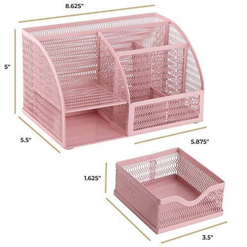 Light Pink Desk Organizer - Cute and Girly Pink Desk Accessories ...