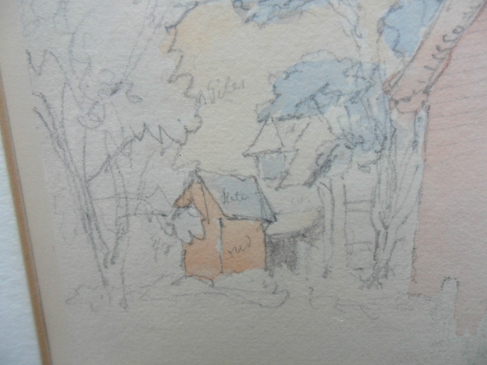 AARON EDWIN PENLEY 1807-1870 ORIGINAL PAINTING OF A COTTAGE WITH ...