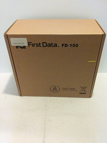 First Data FD100 Credit Card Terminal w/Power Adapter & Cable Open Box ...