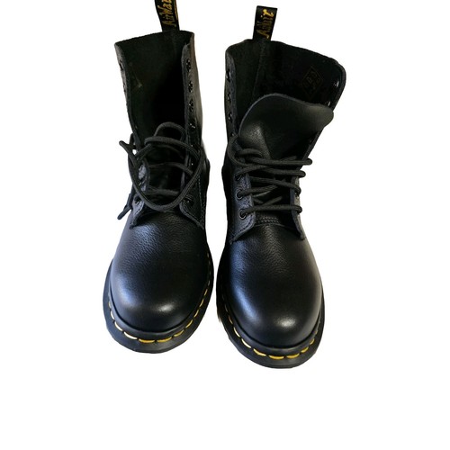 Dr Martens 8 Eyelet 13512 Combat Docs DM Boots Soft Leather Black W8 M7 ...