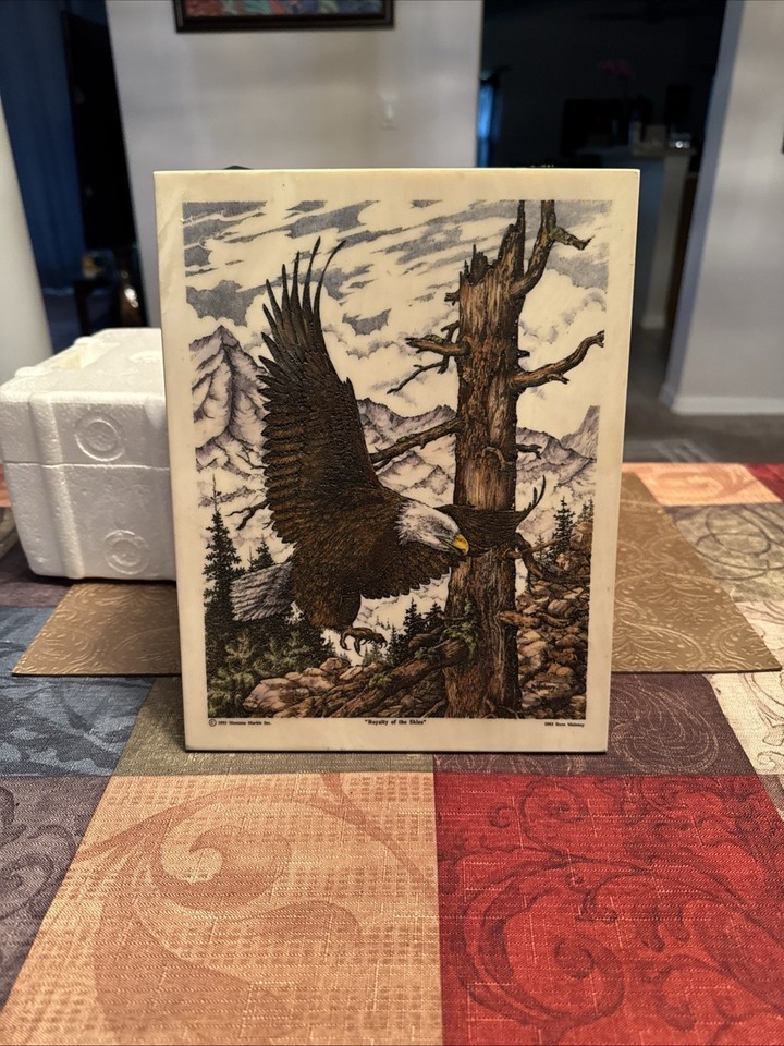 Montana Marble - ROYALTY OF THE SKIES Etching 1993 14" David Maloney ...