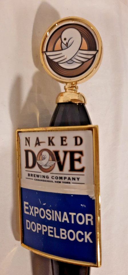 NAKED DOVE BREWING ICONIC BAR DRAFT BEER TAP HANDLE 12" TALL. MAN CAVE ...