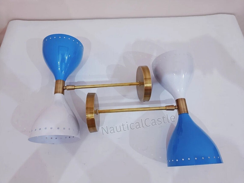 Wall Sconce Italian Wall Lights Mid Century Diabolo Light Fixtures Blue ...