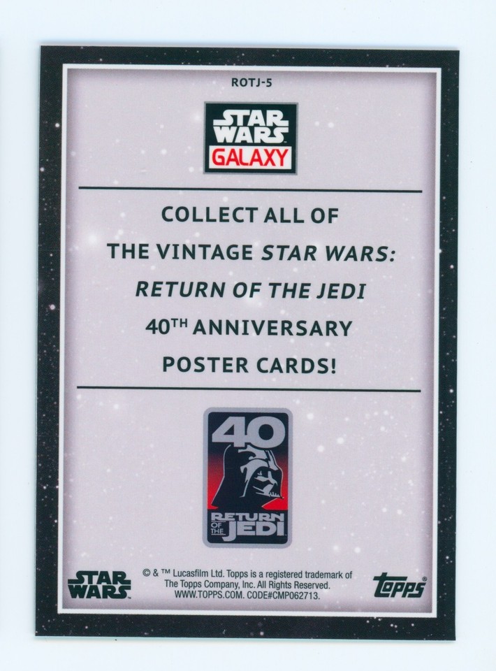 2023 Topps Chrome Star Wars Galaxy Return of the Jedi Poster Card ROTJ ...