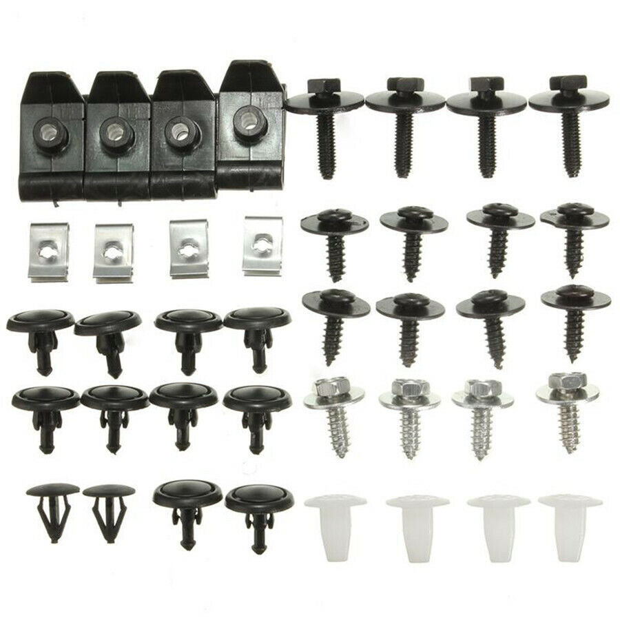 40Pcs Mixed Plastic and Metal Fasteners Retainer Clips Screws For ...