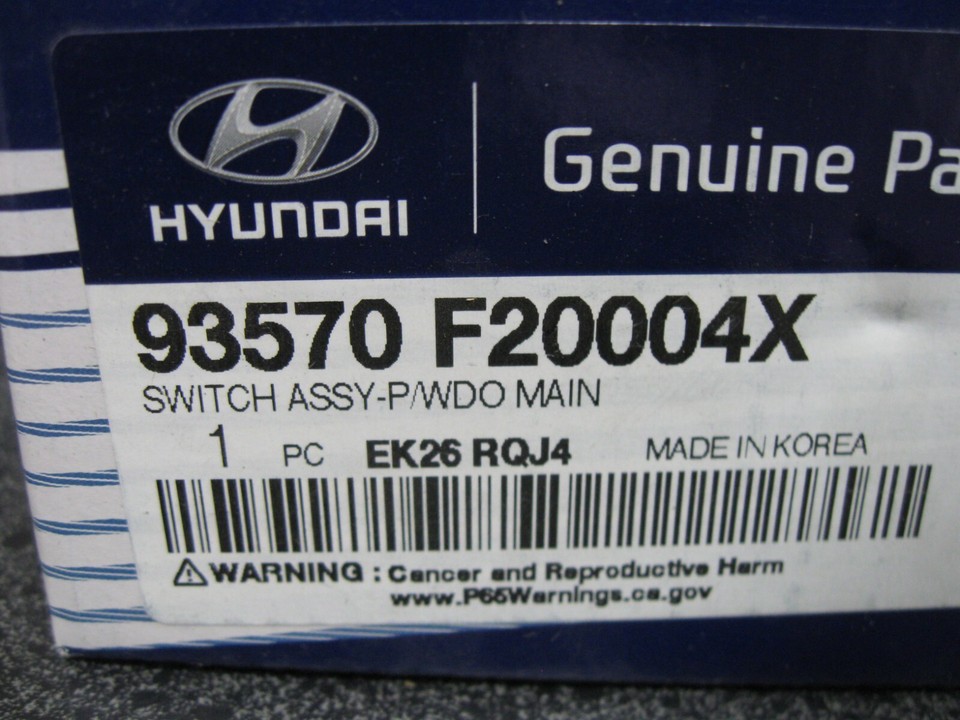 Hyundai 93570-F2000-4X Front Left Door Main Window Switch for 20-21 ...