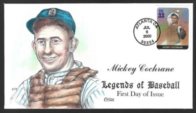 USA #3408g 2000 Legends of Baseball MICKEY COCHRANE Collins hand ...