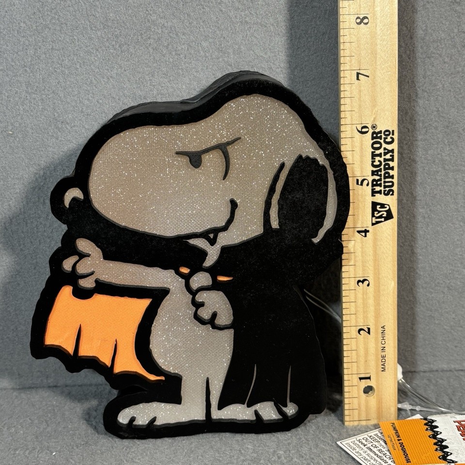New Snoopy Vampire Lighted Figurine Peanuts Spooky Fun Halloween Decor ...