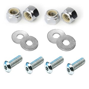 4 Chrome "Button Head" License Plate Bolts - Motorcycle Custom Tag Lic ...