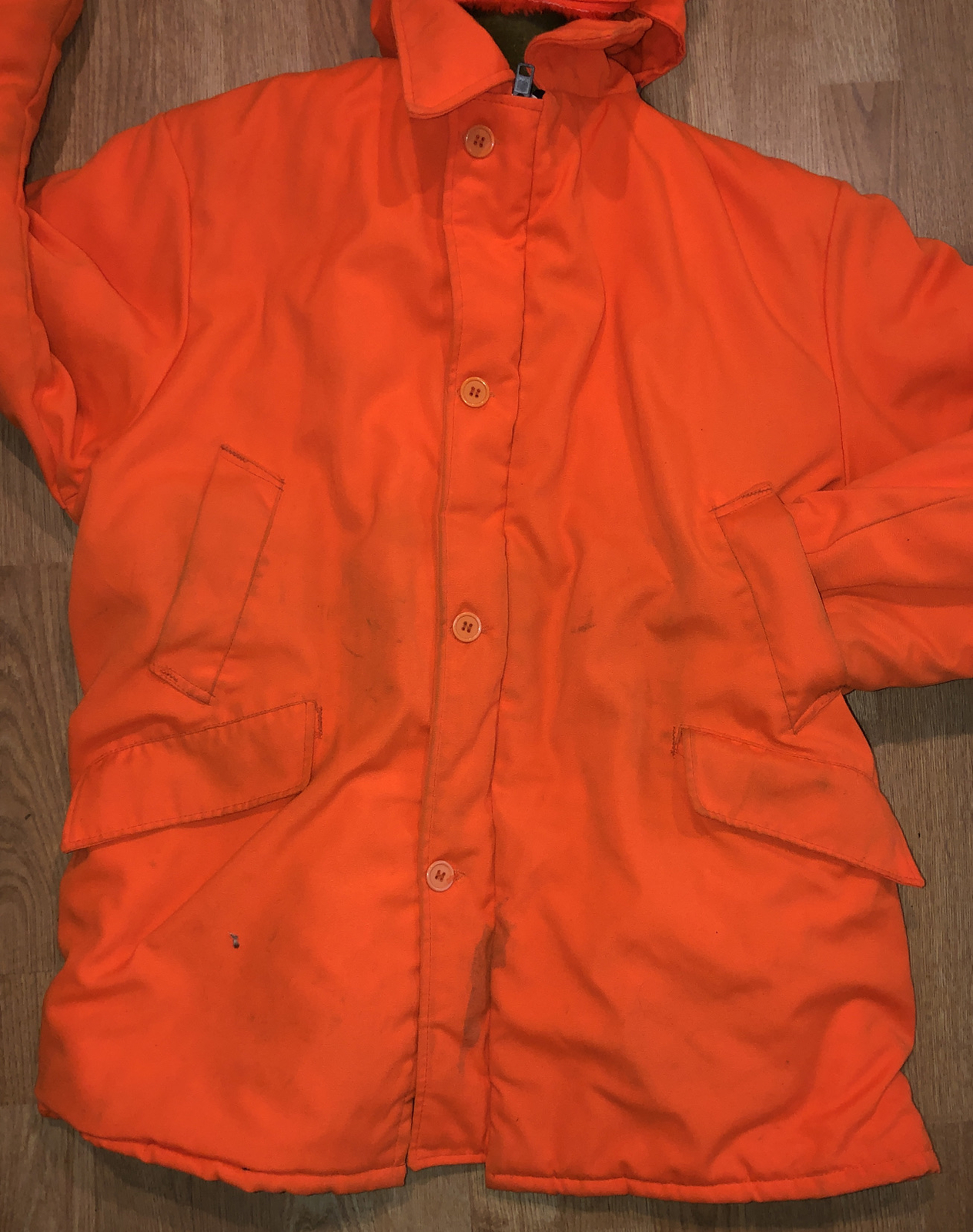 Johnson Garment Blaze Orange Hunting Coat Jacket Men’s size XL Hood ...