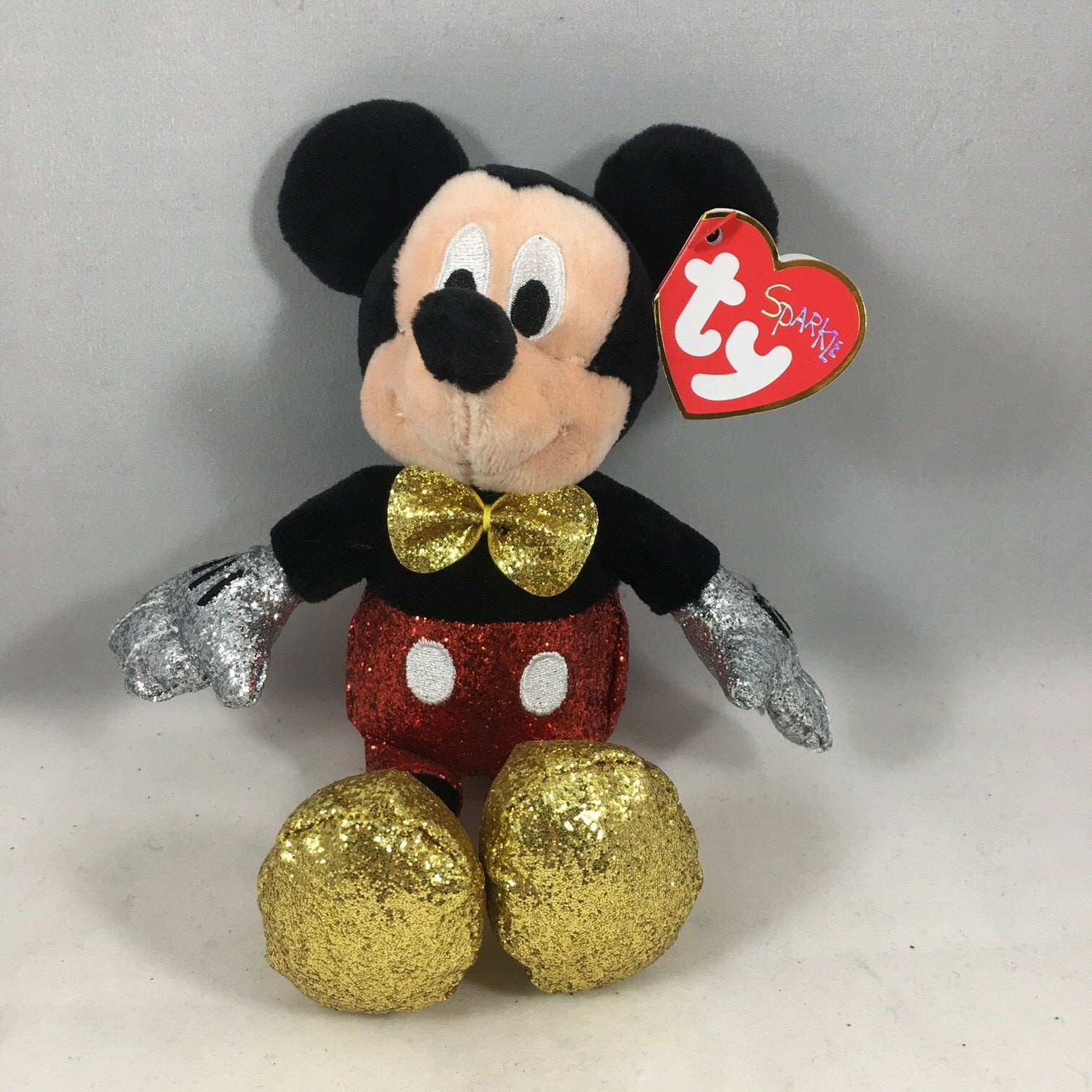New 2020 TY Beanie Baby Disney 6" MICKEY MOUSE Super Sparkle Red Toy ...