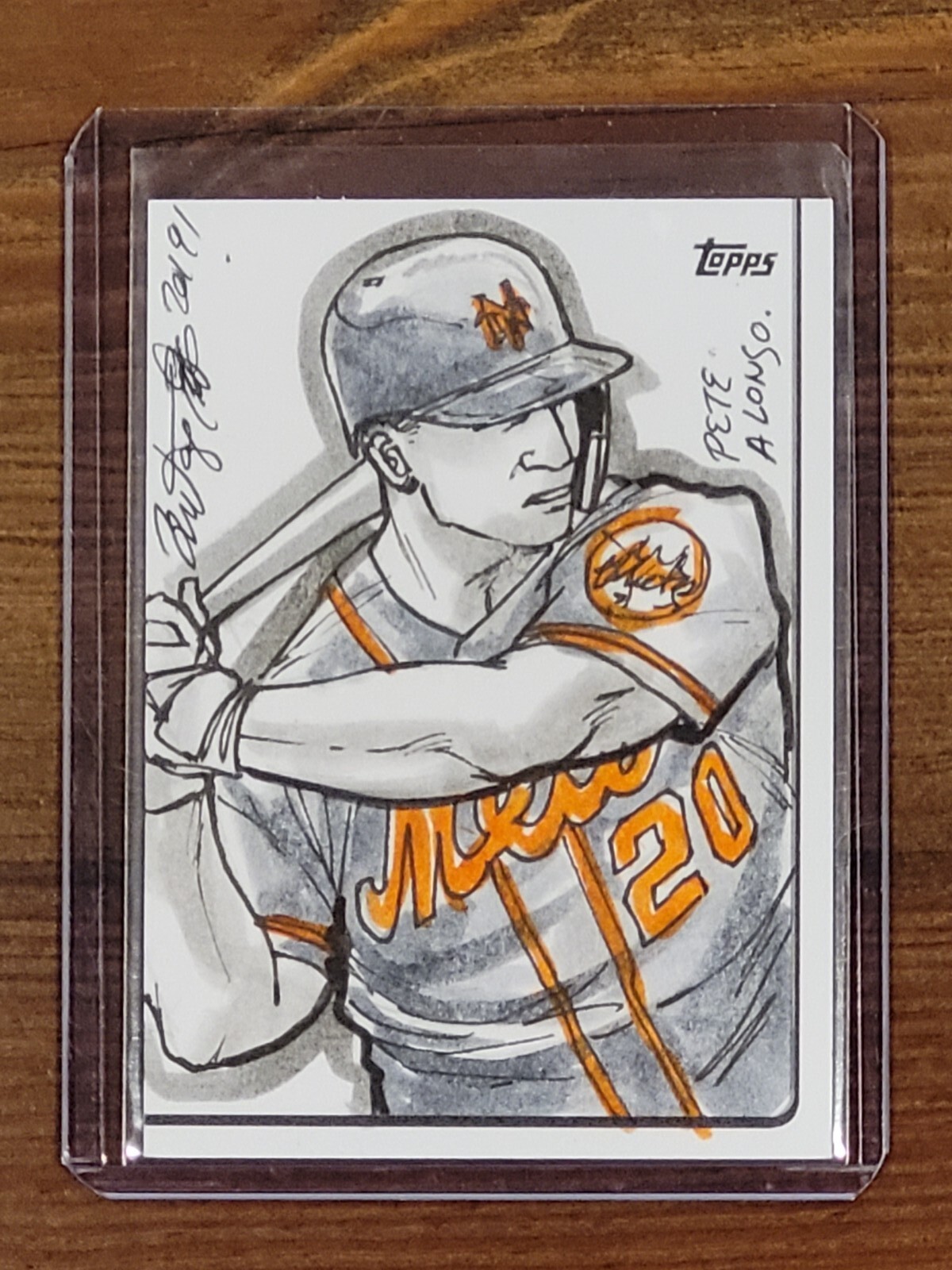 PETE ALONSO TRUE 1/1 CANVAS ART ROOKIE 2019 Topps Sketch Card | eBay