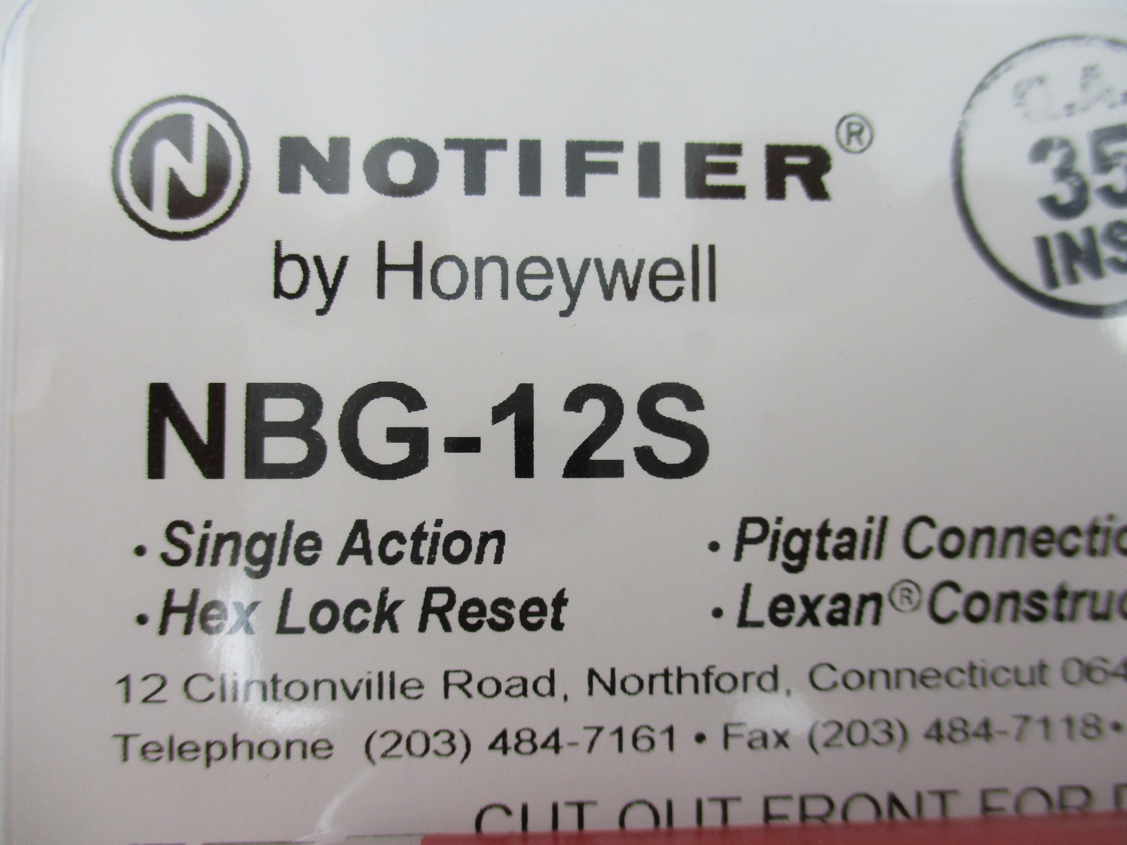 (NEW) NOTIFIER NBG-12S - SINGLE ACTION PULL STATION WITH PIGTAIL ...