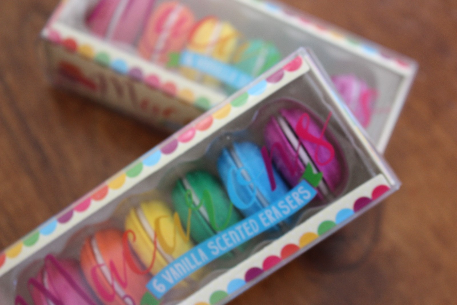 Macaron Erasers Set of 6 Macaroon Rubbers School Supplies Vanilla ...