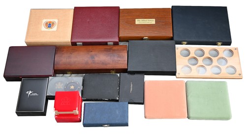 Huge Lot of Assorted Empty Coin Boxes for Crown Size World coins (16 ...