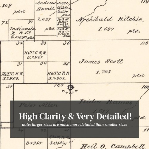 Old Map of Haskell County, TX 1879 - Vintage Texas Art | eBay