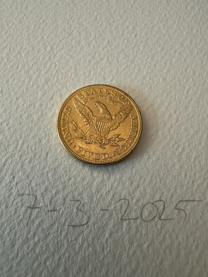 1892 five dollar half eagle liberty gold coin | eBay
