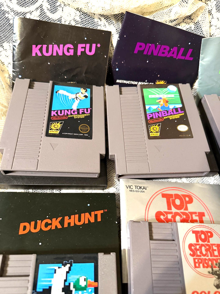 Rare Huge Lot of 12 NES Cartridge Games with Original Vtg Case and Most ...
