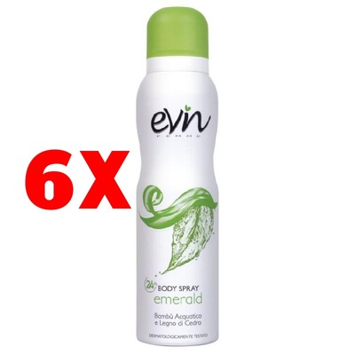6 X Evin Deodorante Spray 150 Ml. Emerald Body Spray | eBay