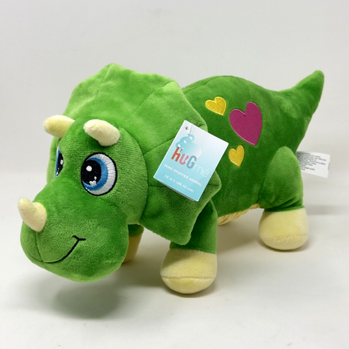 Hug Me Green Triceratops Dinosaur Plush Stuffed Animal EMBROIDERED EYES ...