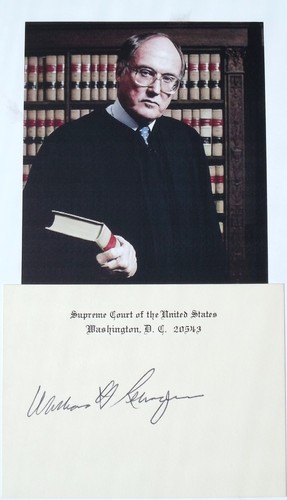 Chief Justice William H. Rehnquist Signed Card Appointed 1986 2005 ...