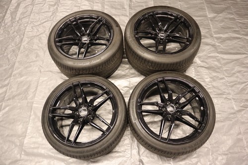 2020 AUDI R8 V10 OEM BLACK WHEELS RIMS 19X8.5 19X11 CONTINENTAL TIRES ...