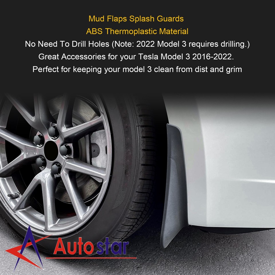 4PCS NEW Splash Guards Mud Flaps Front Rear For Tesla Model 3 2016-2022 ...