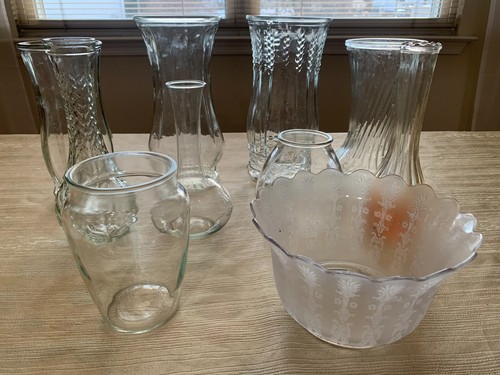 Assorted Glass Vases and Centerpieces 8 Pieces | eBay
