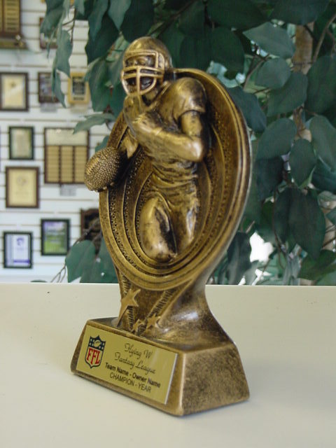 FANTASY FOOTBALL INDIVIDUAL RESIN AWARD TROPHY WITH FFL LOGO COOL! M ...