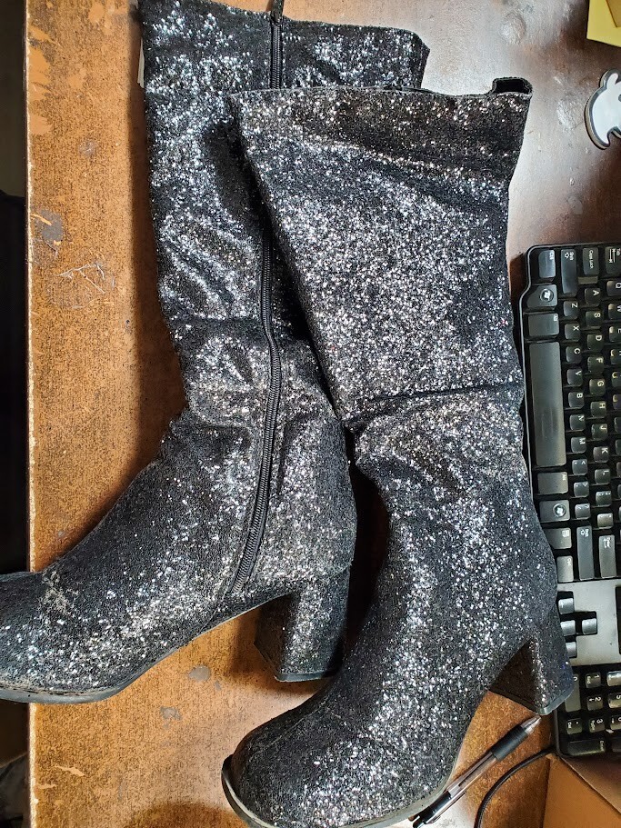 Ellie 3" Heel Glitter Gogo Boot. W/Zipper. Women Shoes Boots GOGO/G ...