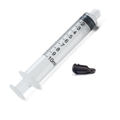 10cc 10ml INDUSTRIAL SYRINGES WITH BLACK TIP CAPS LUER LOCK CAPS 10 25 ...