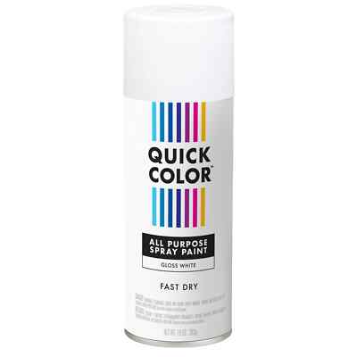 QUICK COLOR FAST DRY SPRAY PAINT | GLOSS WHITE | INTERIOR / EXTERIOR ...