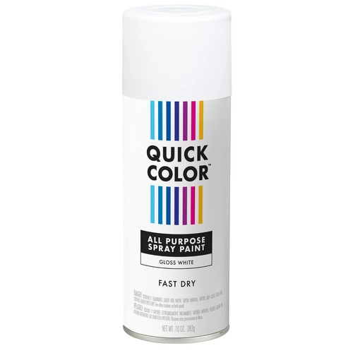 QUICK COLOR FAST DRY SPRAY PAINT | GLOSS WHITE | INTERIOR / EXTERIOR ...