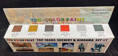 SCENERY & DIORAMA SET #1 (6) 1 OZ TRU-COLOR MODEL RAILROAD PAINT ...