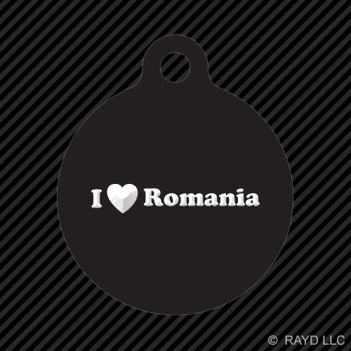 I Love Romania Keychain Round with Tab dog engraved many colors | eBay