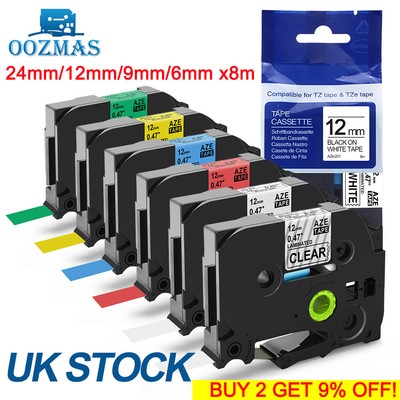 Compatible Brother TZ Tze Label Tape Printer P-Touch Laminated 18mm ...