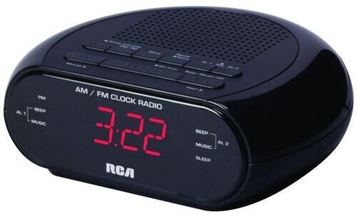 RCA - RC205 - AM/FM Alarm Clock W/Red Led and Dual Wake - Black 2019 ...