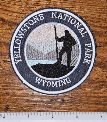 Yellowstone National Park Wyoming Hiking Hiker Souvenir Backpack Patch ...