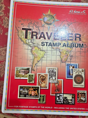 HARRIS TRAVELER STAMP ALBUM IN GREAT CONDITION WITH SOME US&CANADA ...