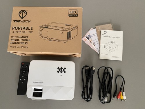 TOPVISION T21 LED Projector 1080P Portable Movie Projector Free ...