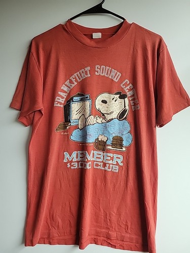 Vintage RARE SCHULTZ SNOOPY 1971 Faded Red Single Stitch T Shirt 19x26 ...