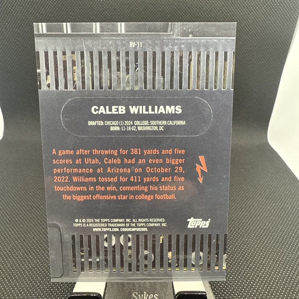 2024 Topps Resurgence Caleb Williams Rookie Retro Vision SSP Case Hit ...