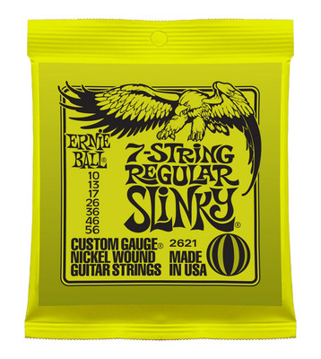 Ernie Ball 7-String Regular Slinky Electric Guitar Strings, 10-56 Gauge ...