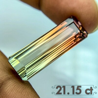 Amazing Tri-Color Tourmaline 21.15 ct Natural Loose Gemstone Octagon # ...