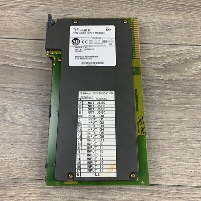 Allen Bradley 1771-IAD D 120V DC/AC 50/60HZ Input Module Rev B02 Series ...