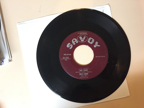 R&B 45 RPM RECORD- BILLY HOPE - SAVOY 45-1539 | eBay