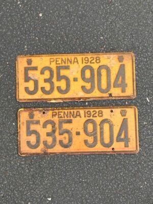 PAIR OF VINTAGE (1928) PENNSYLVANIA LICENSE PLATES | eBay