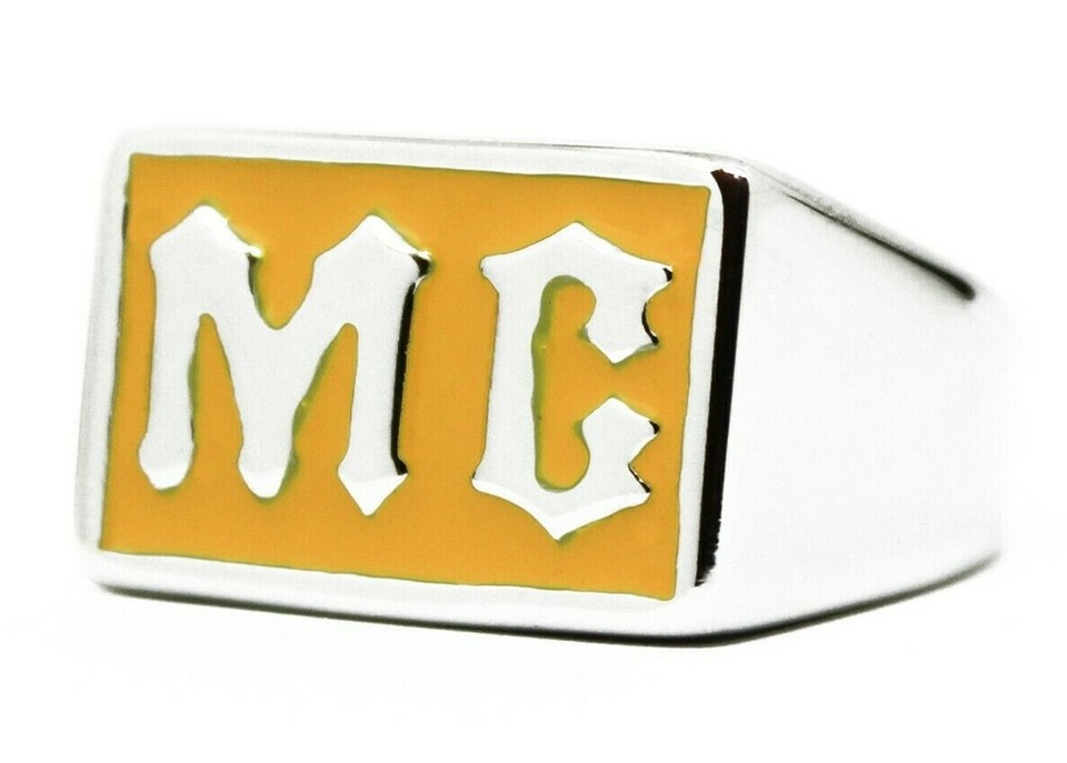 MC Gold Yellow Motorcycle Club Biker Ring Sz 7,9,10,11,12,13,15, | eBay