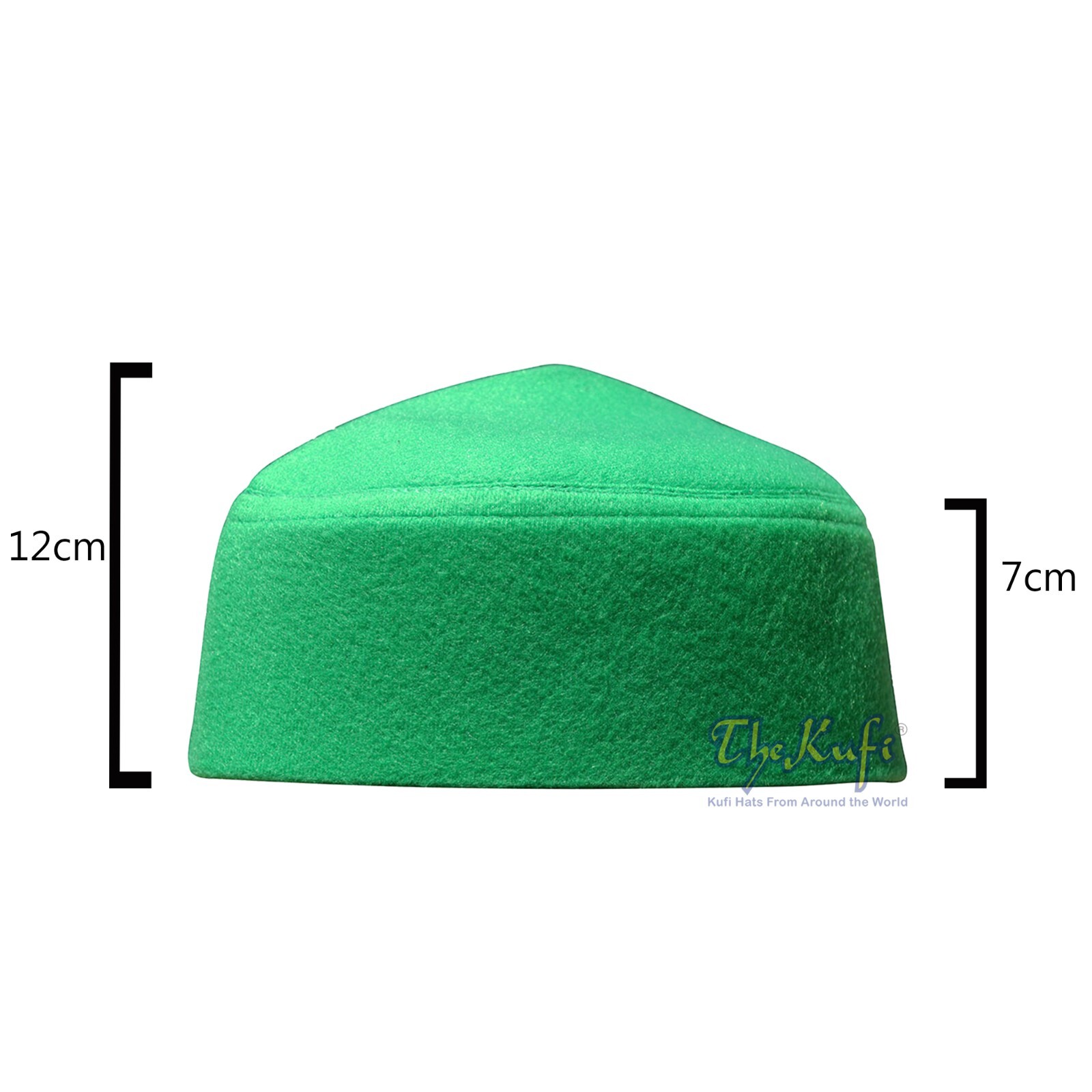 Solid Green Moroccan Fez-style Kufi Hat - Soft Islamic Prayer Cap Faux ...